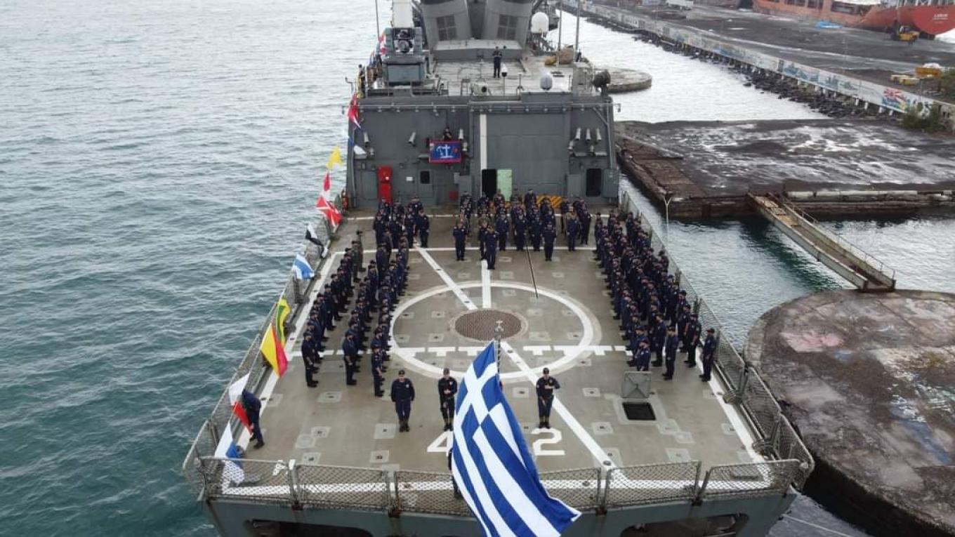 Εορτασμός της εθνικής επετείου από το πλήρωμα της φρεγάτας «ΥΔΡΑ» στο ...